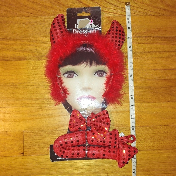 Holiday | Instant Red Devil Halloween Costume Bundle 3 Piece Headband ...